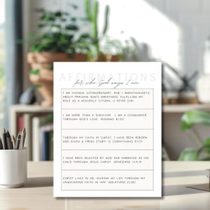 Who God Says I Am Scripture Affirmations Christian Trendy Minimal ...