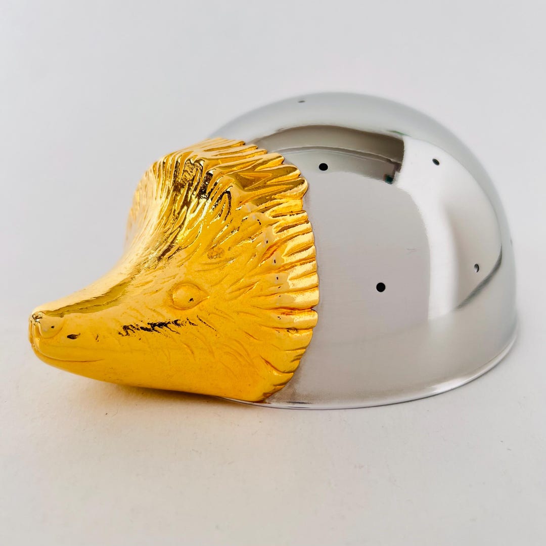 Vintage BMF Germany Hedgehog Snack Holder: 24 Karat Gold Plated Party ...