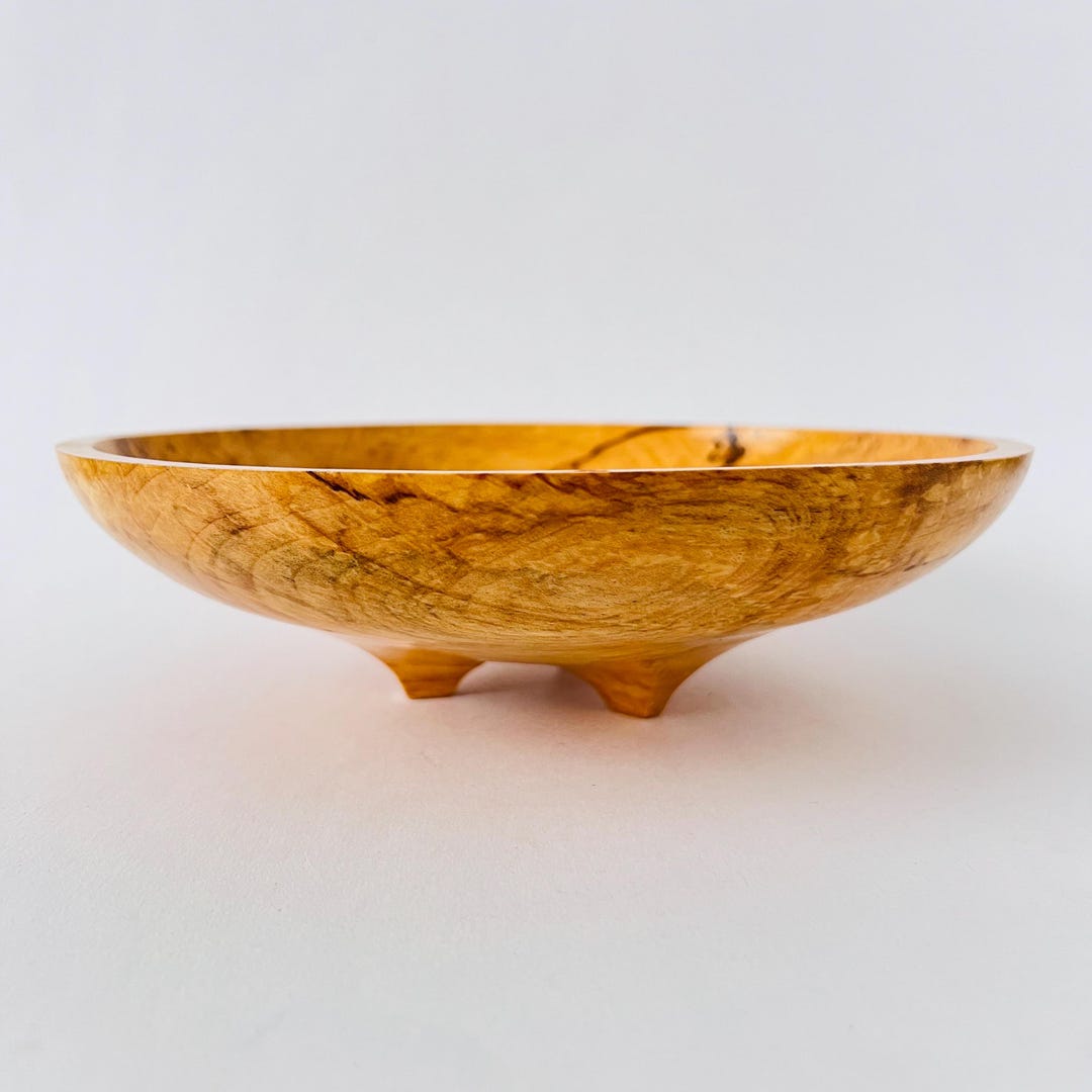 Hand Carved Spalted Maple Footed Bowl 9" Artist Signed John Schoon 2003 ...