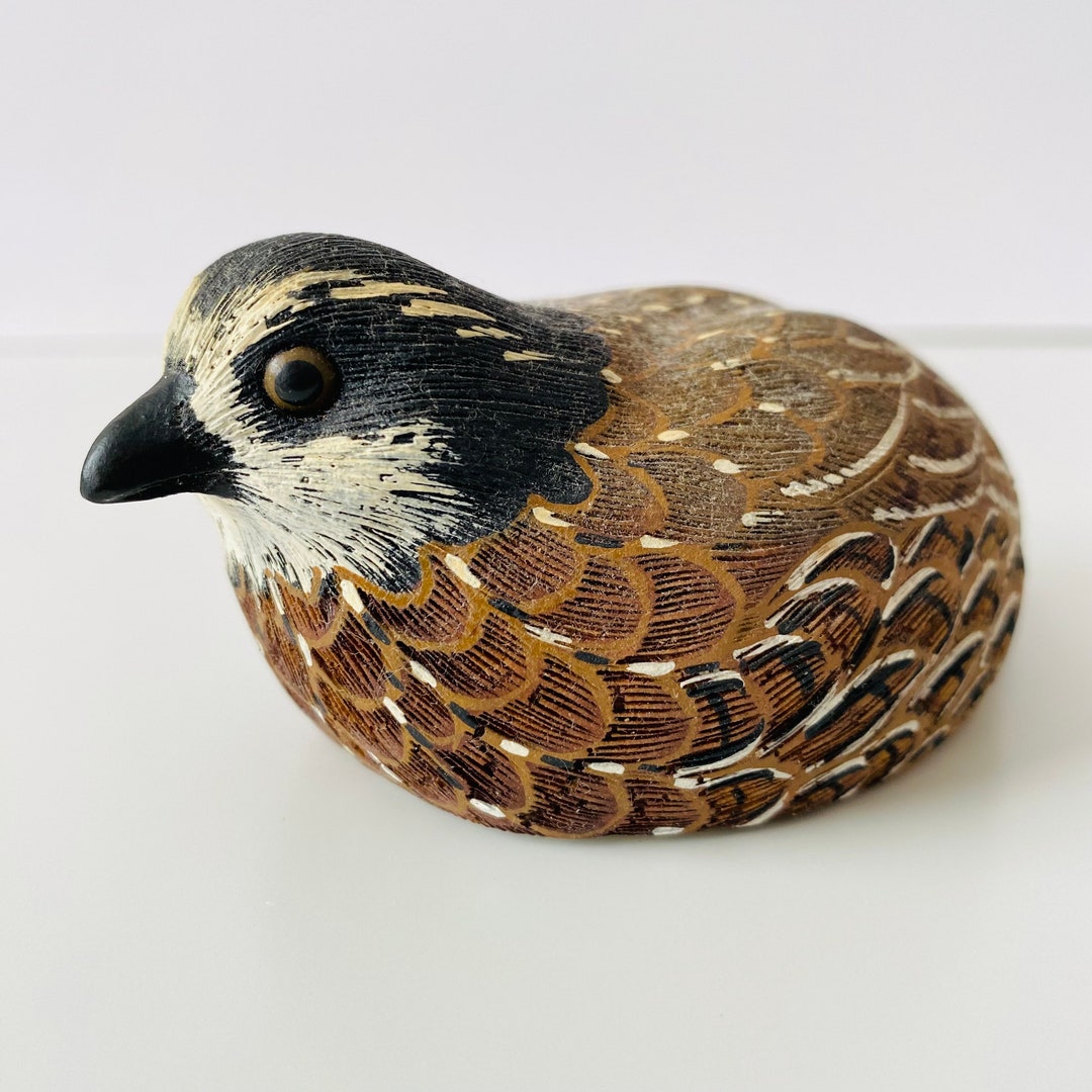 Joseph Revello's Reproduction Wood Bird Carvings Bobwhite Quail Hand ...