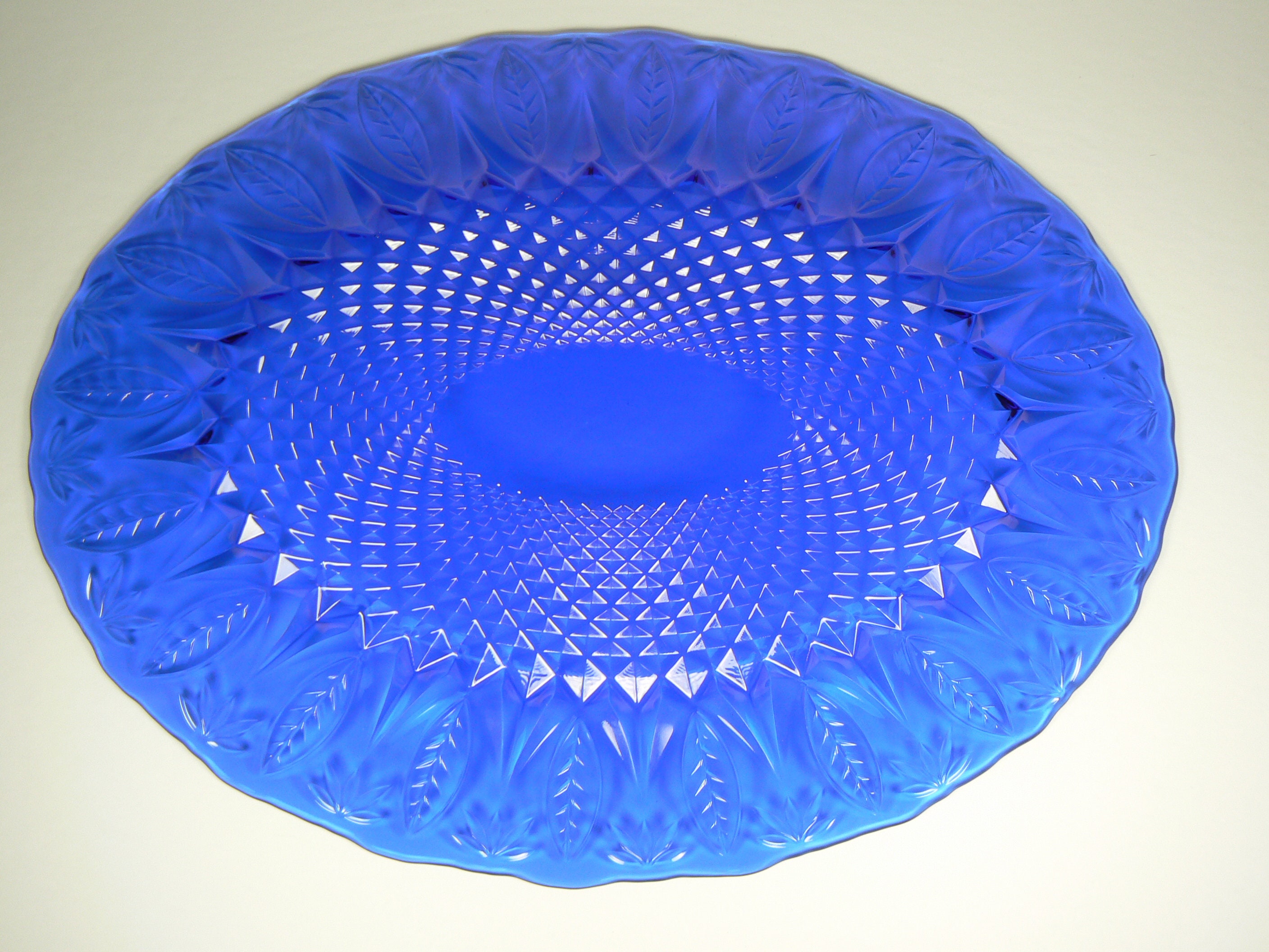 Vintage Avon Royal Sapphire Collection Cobalt Blue Oval Glass Serving ...