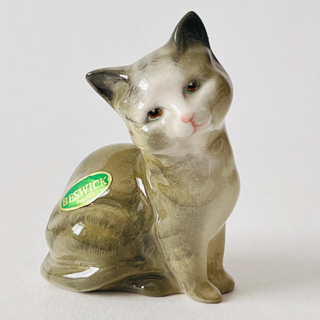 Vintage Beswick England Small Cat Porcelain Figurine 2 7/8" Original ...