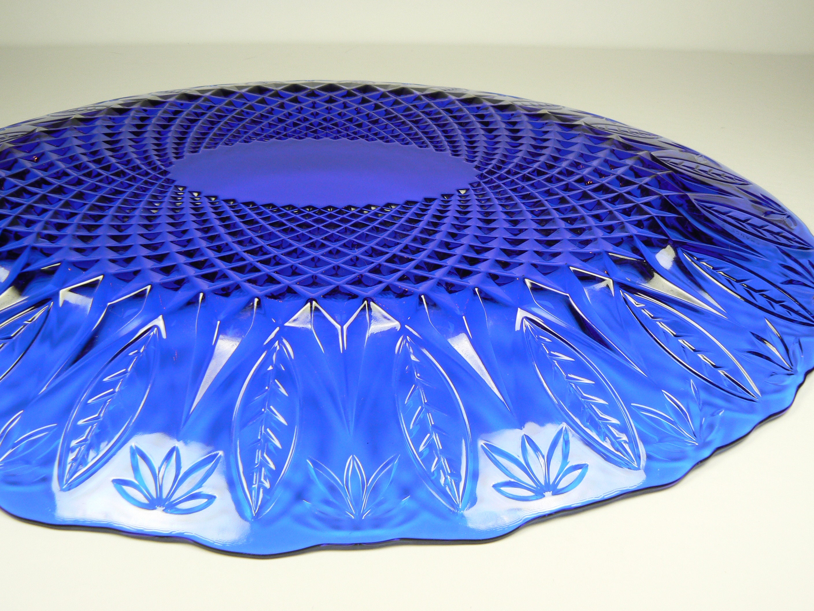 Vintage Avon Royal Sapphire Collection Cobalt Blue Oval Glass Serving ...