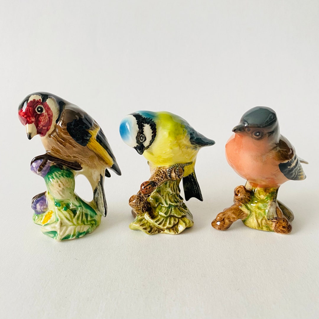 3 Vintage Beswick Porcelain Bird Figurines Blue Tit 992, Beswick ...