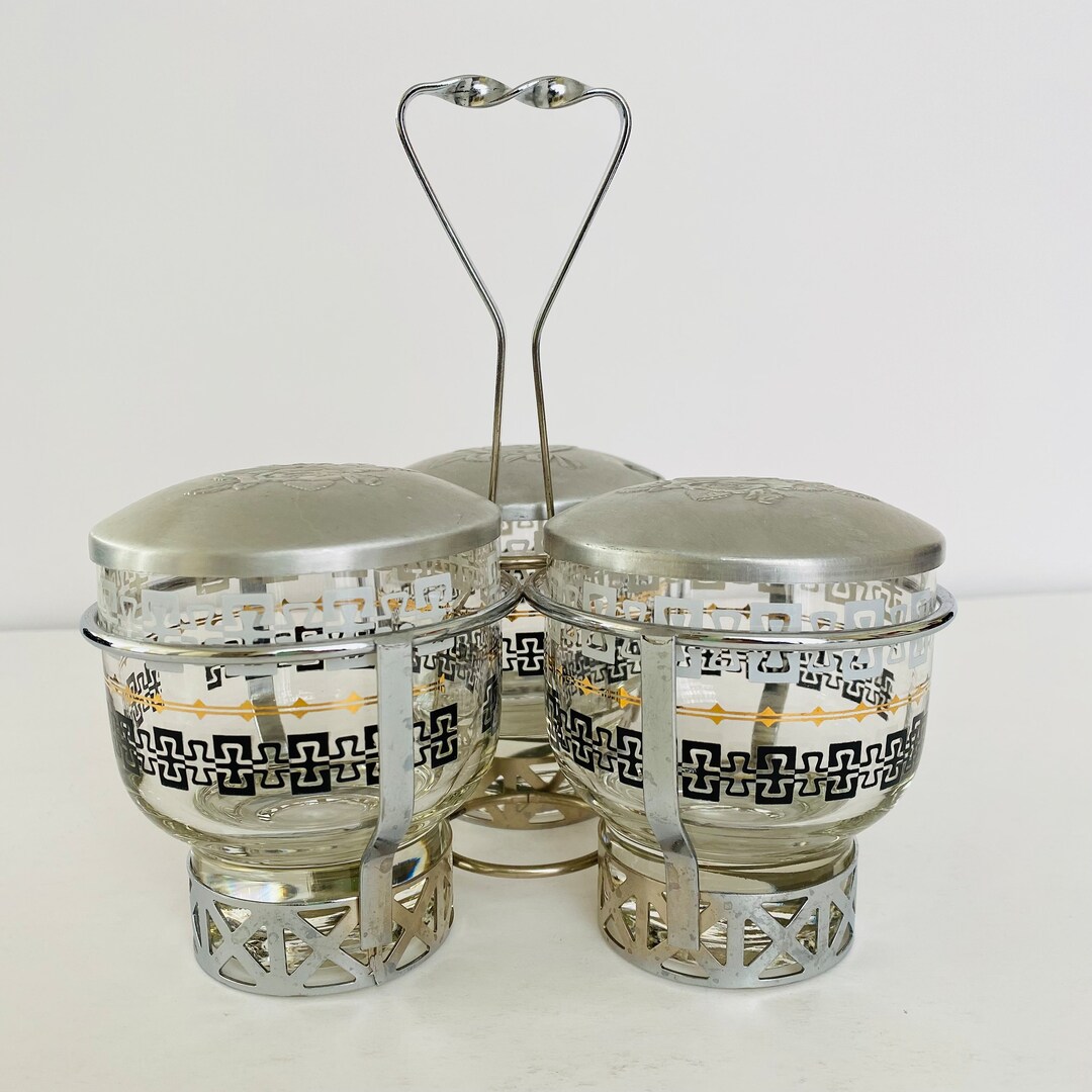 Vintage Libbey Glass and Aluminum Breakfast Jam Marmalade Relish ...