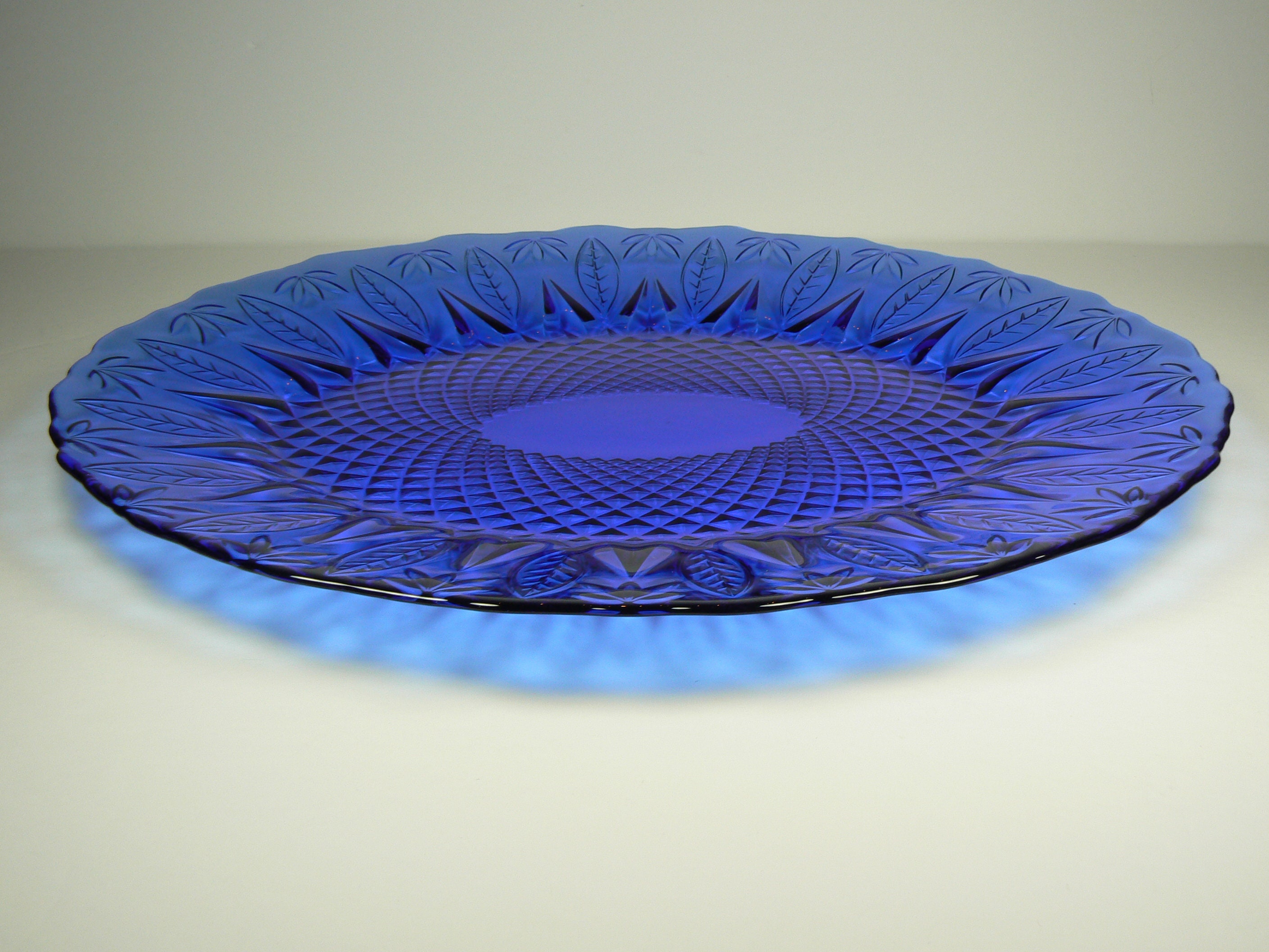 Vintage Avon Royal Sapphire Collection Cobalt Blue Oval Glass Serving ...