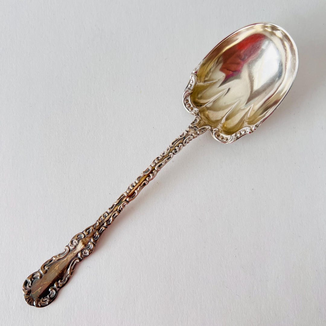 Roden Brothers Louis XV Sterling Silver Berry Spoon 6.5" Vintage C 1891 ...