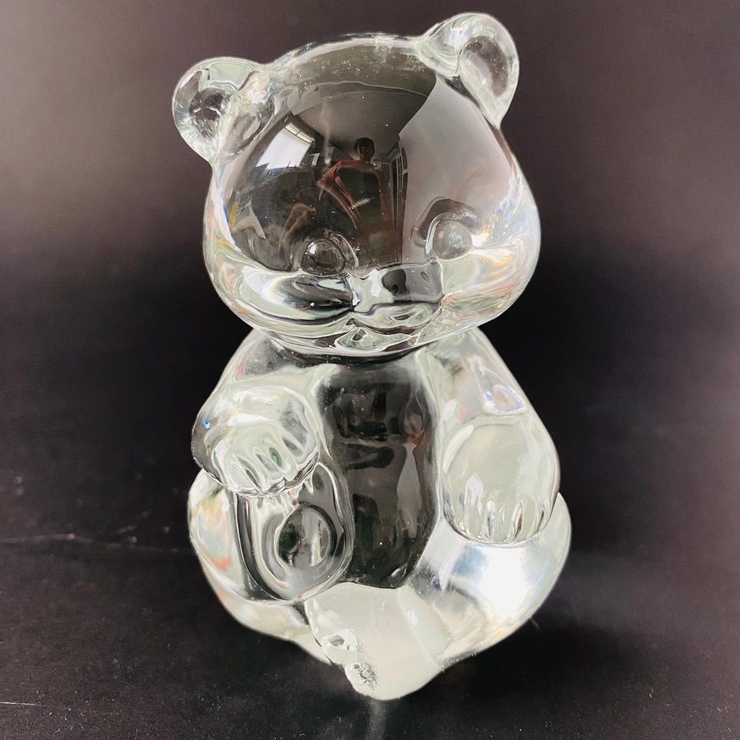 Vintage Fenton Crystal Teddy Bear Paperweight Figurine (3") - Etsy