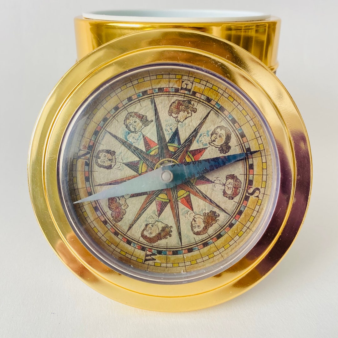 Vintage Kaywoodie Brass Tobacco Jar: Compass Lid, World Map Humidor - Etsy