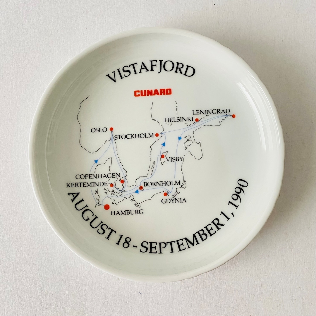 Vintage 1990 Rosenthal Cunard Lines Vistafjord 4.25" White Porcelain ...