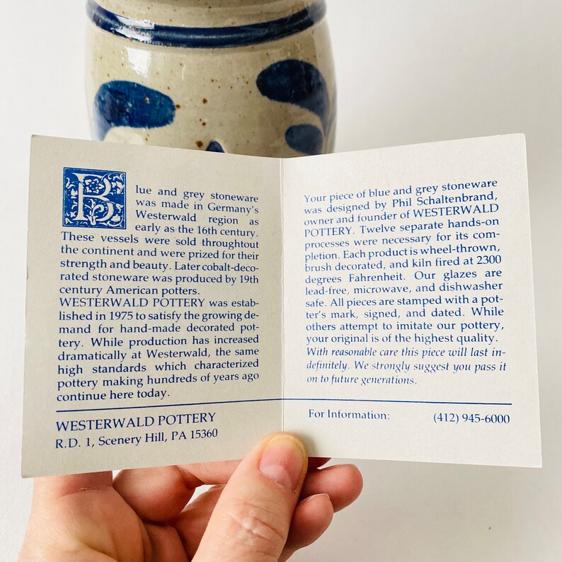 Westerwald Pottery Salt Glazed Blue Grey Fleur-de-lis Crock Canister ...