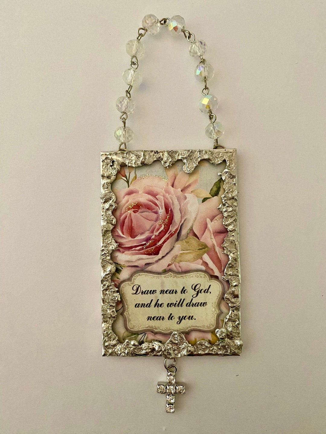 Bible Quote, Bible Ornament, Gift of Faith, Religious Gift, Floral ...