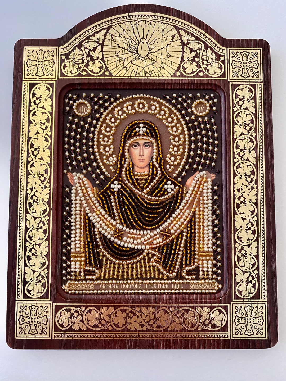 Religious Icon, Beaded Icon, Gift of Faith, Religious Gift, Holy Art ...