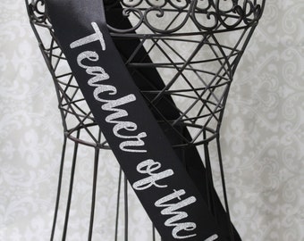 Teacher of the Year Sash | Teacher of the Year Gifts, Teacher of the ...