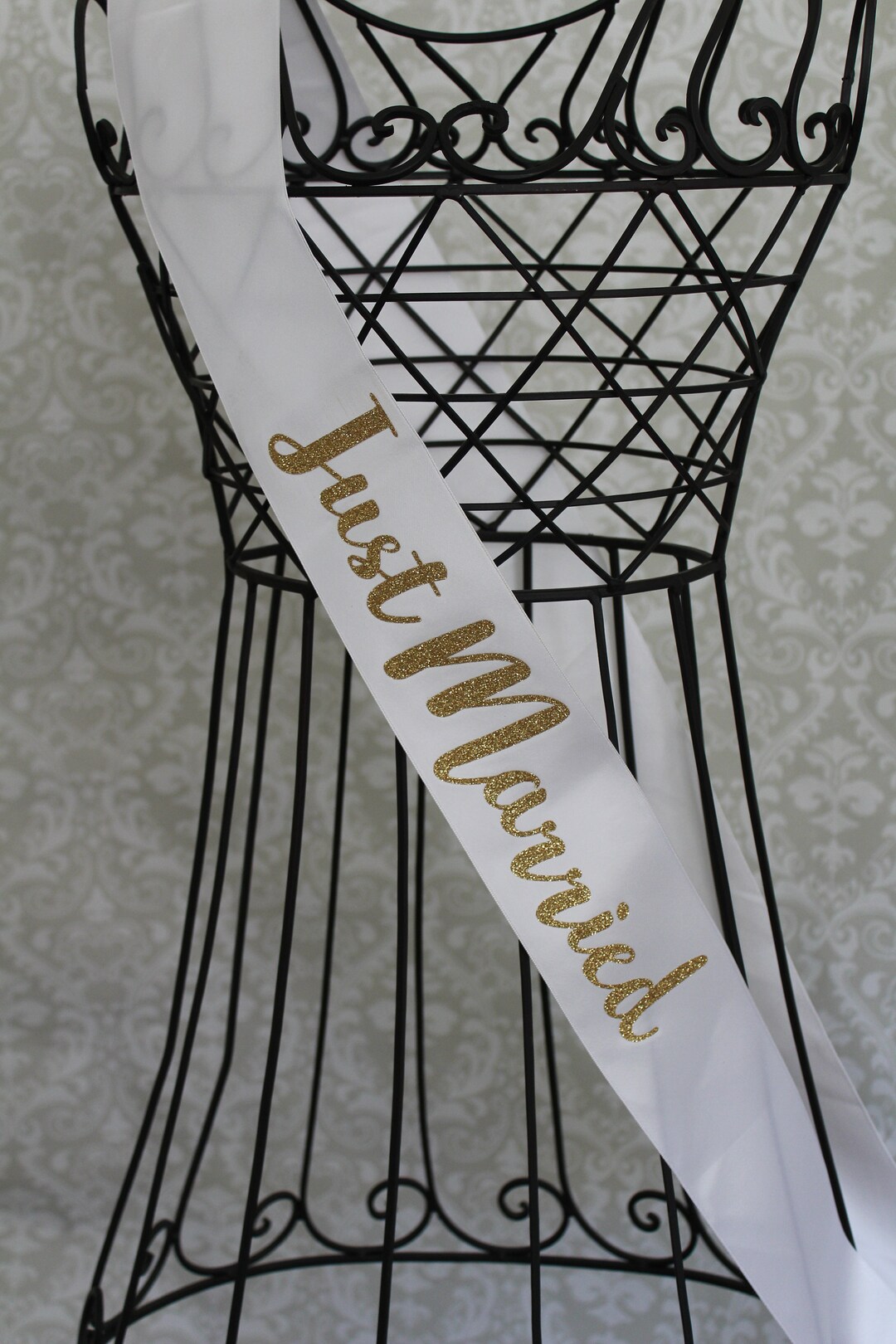 Northern Lights Cursive Just Married Bridal Sash - Etsy