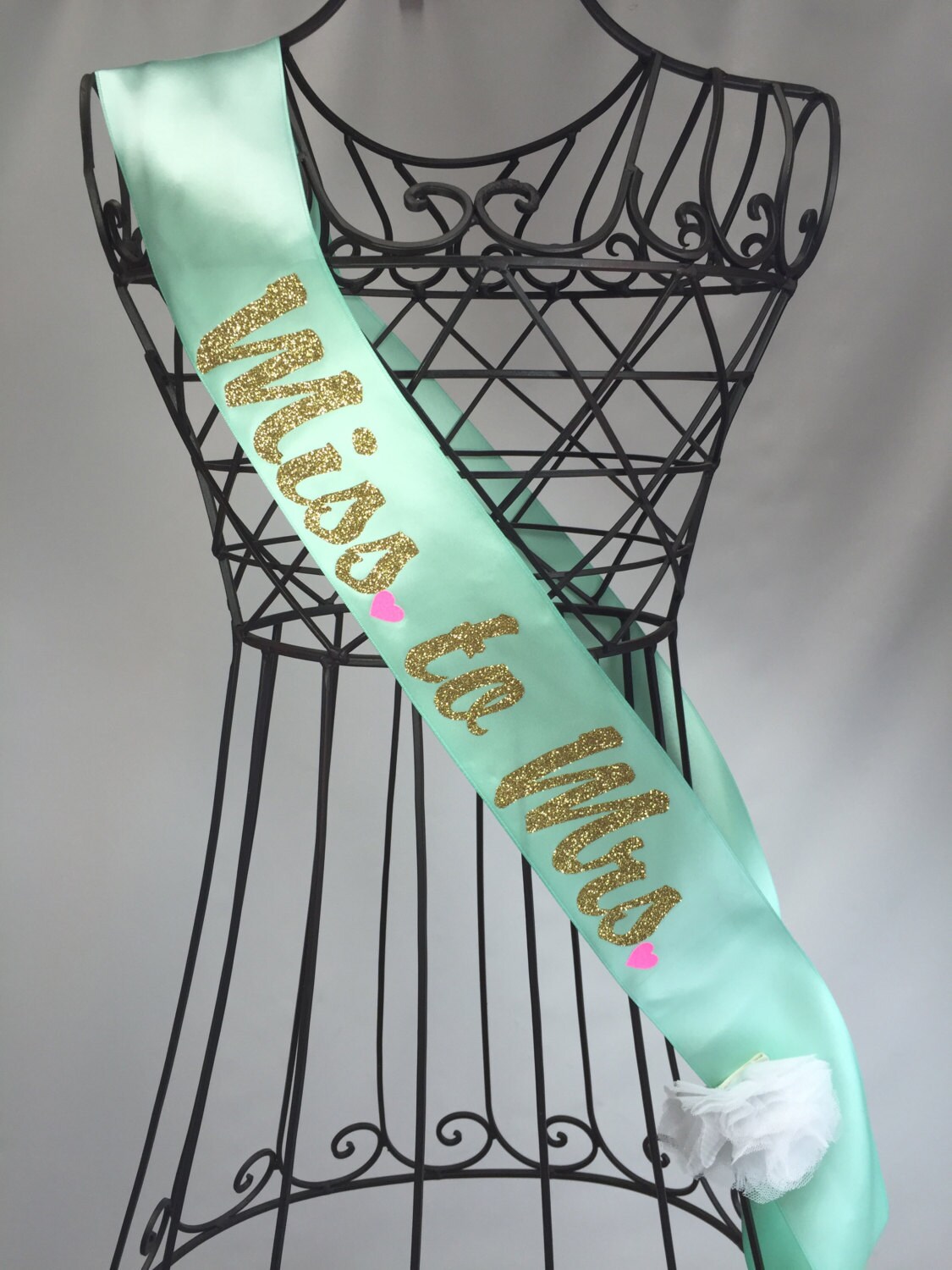 Miss to Mrs Bridal Sash With Heart Accents - Etsy