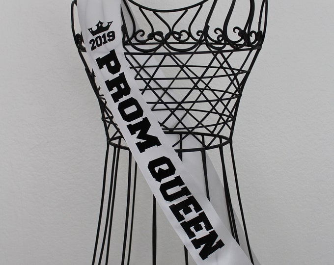High School Senior Prom Queen Sash With Year and Crown - Etsy