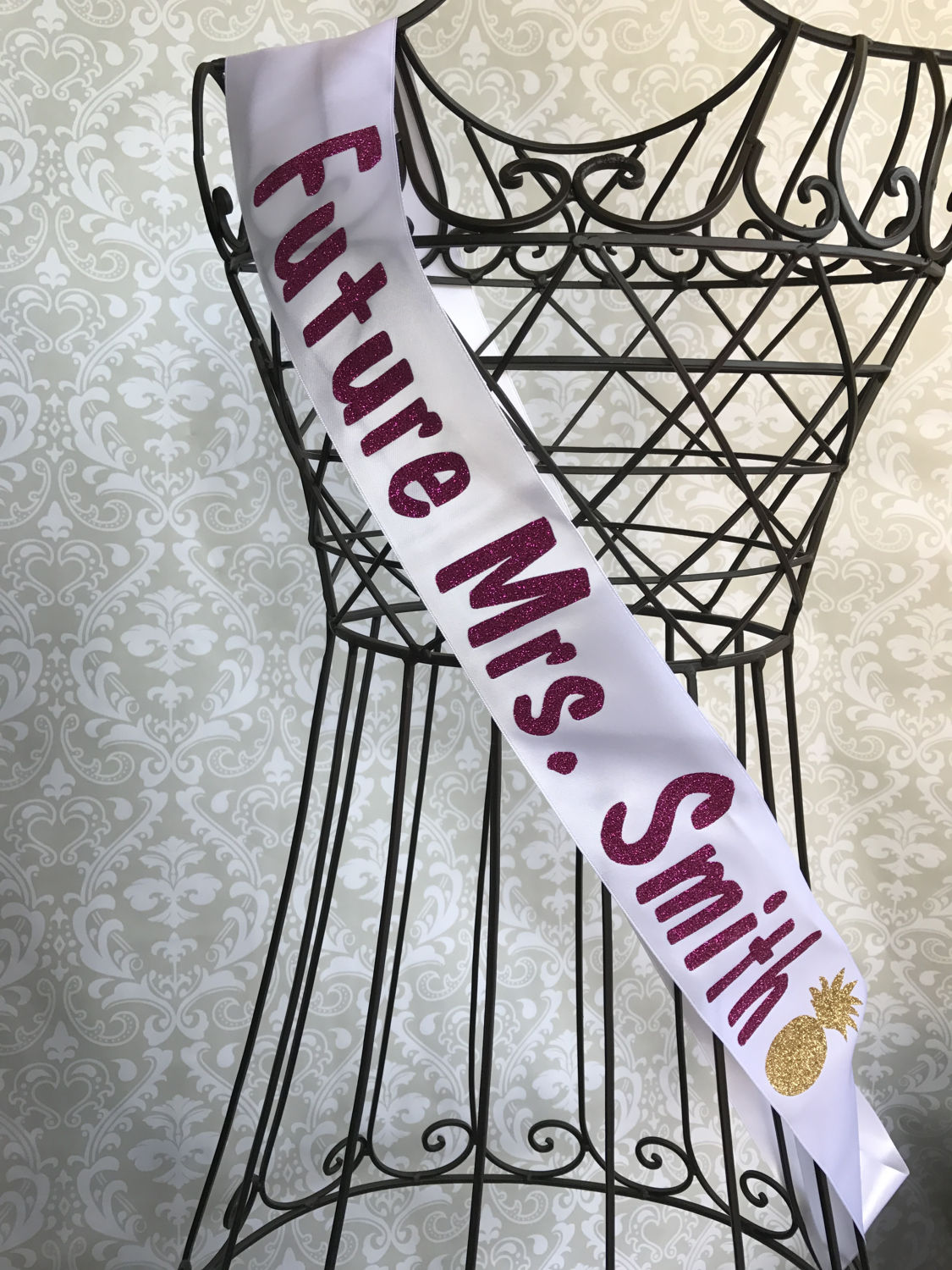 Personalized Future Mrs Sash With a Gold Pineapple Bridal Shower ...