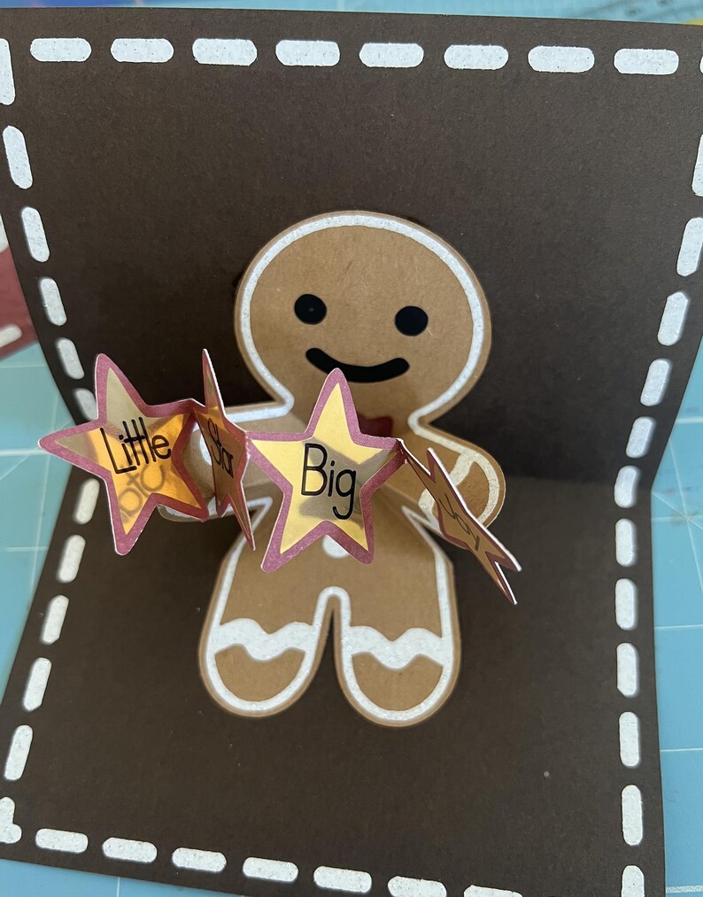 Gingerbread Pop up Christmas Card SVG | 3D Template (digital Download ...