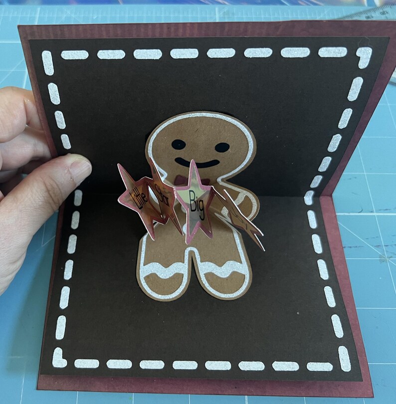 Gingerbread Pop up Christmas Card SVG | 3D Template (digital Download ...