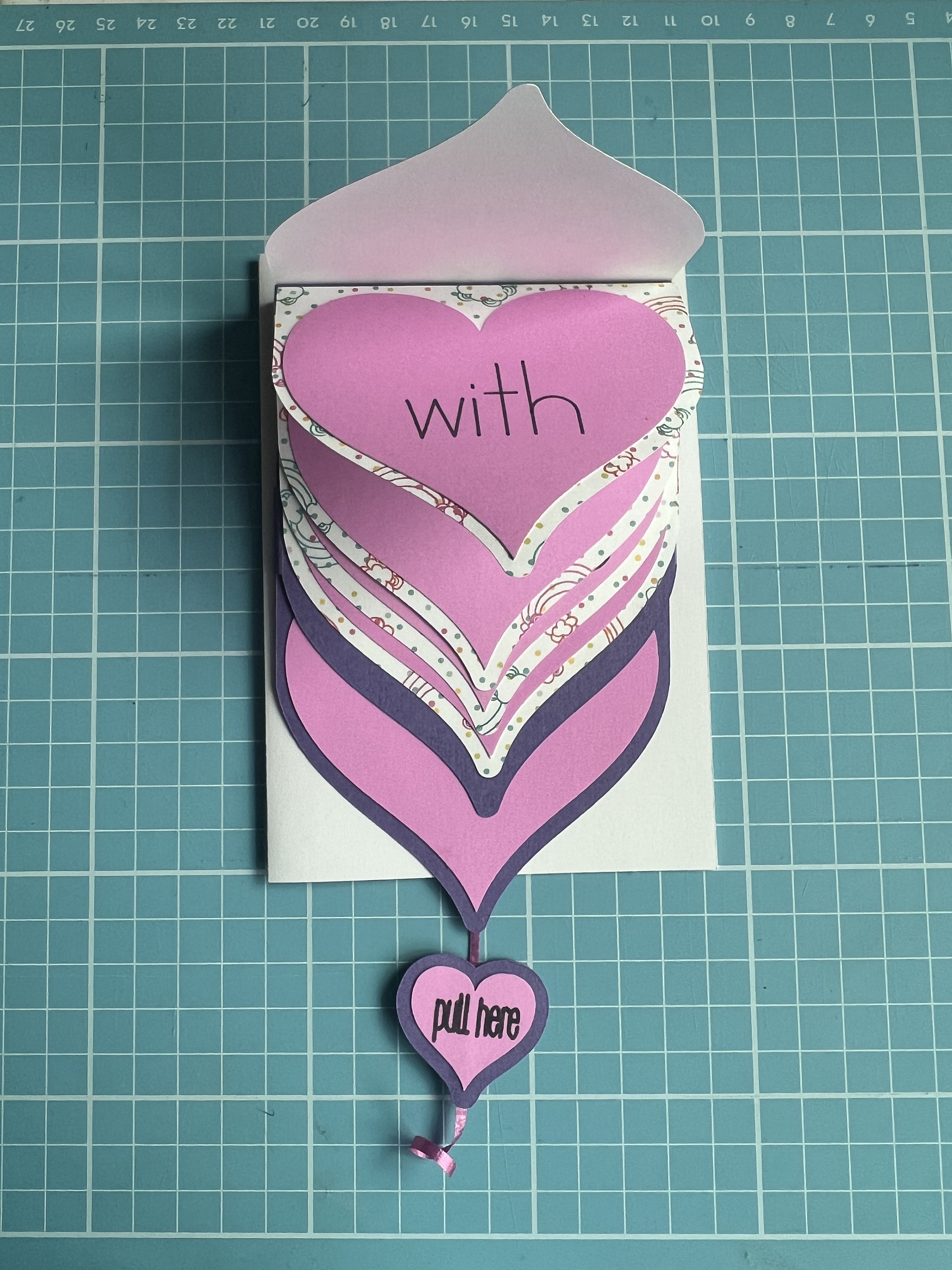 Heart Waterfall Card SVG Pattern: Valentine's Day, Mother's Day ...