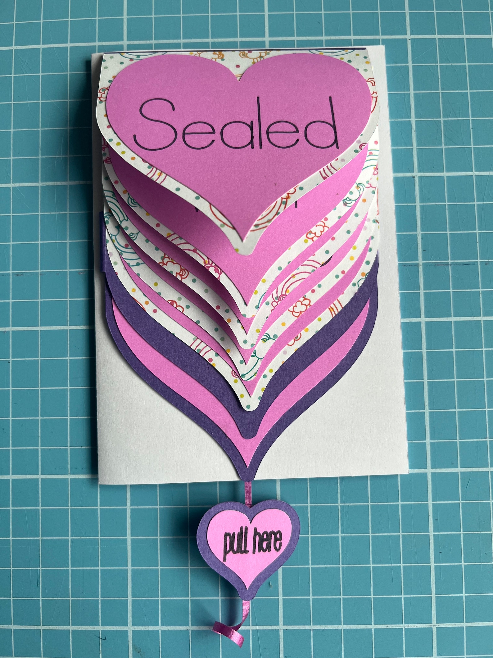 Heart Waterfall Card SVG Pattern: Valentine's Day, Mother's Day ...