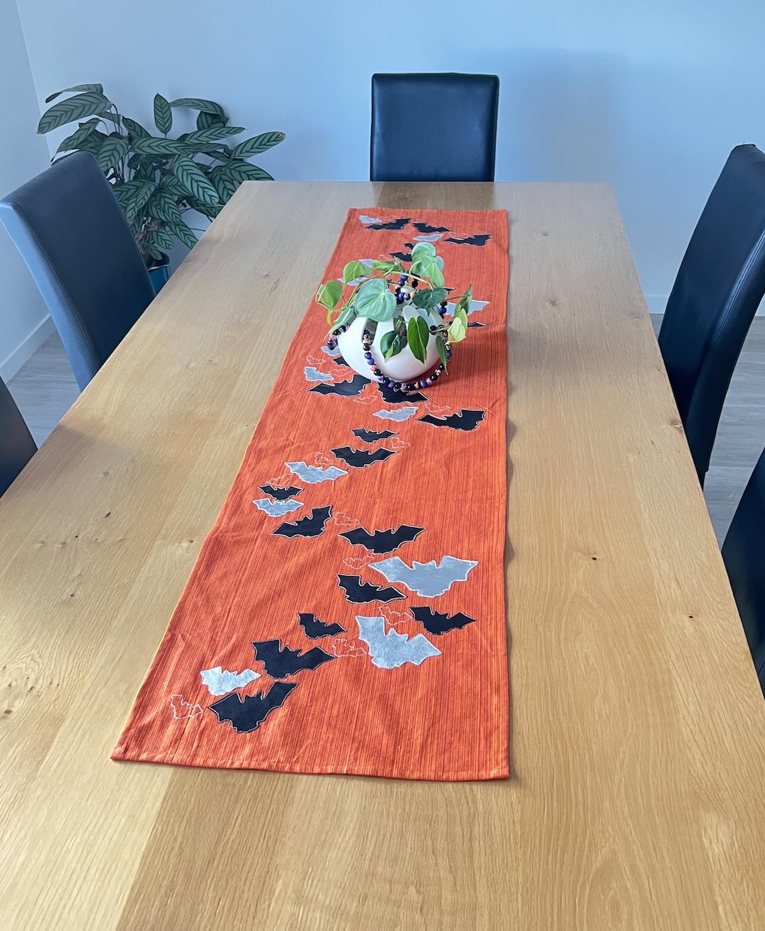 Halloween Bat Swarm Embroidery Pattern, in the Hoop Table Runner ...