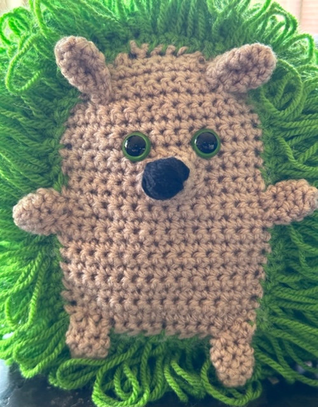 Hedgehog Stuffie - Beige and Lime - Ready to Ship - Etsy