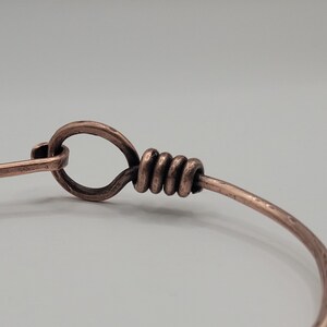 Simple Oxidized Hammered Copper Bracelet Cuff Hook & Loop Clasp - Etsy