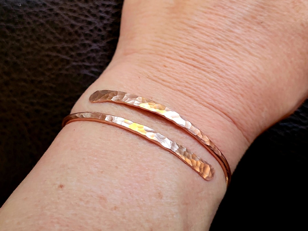 Hammered Overlap Copper Adjustable Cuff Bracelet - Etsy