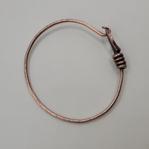 Simple Oxidized Hammered Copper Bracelet Cuff Hook & Loop Clasp - Etsy
