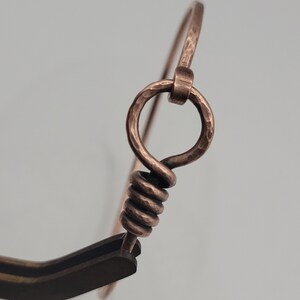 Simple Oxidized Hammered Copper Bracelet Cuff Hook & Loop Clasp - Etsy