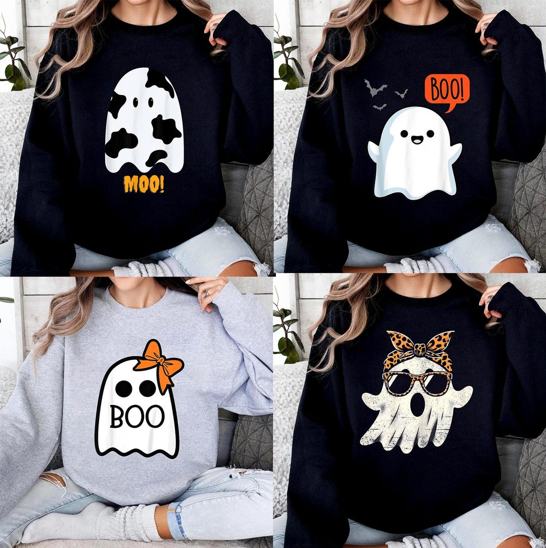 Cute Ghost Bundle PNG, Cute Halloween PNG, Cute Ghost PNG, Cute Ghost ...