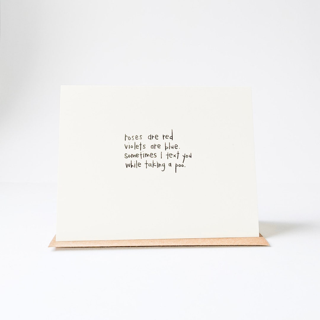 Toilet Text Card - Etsy
