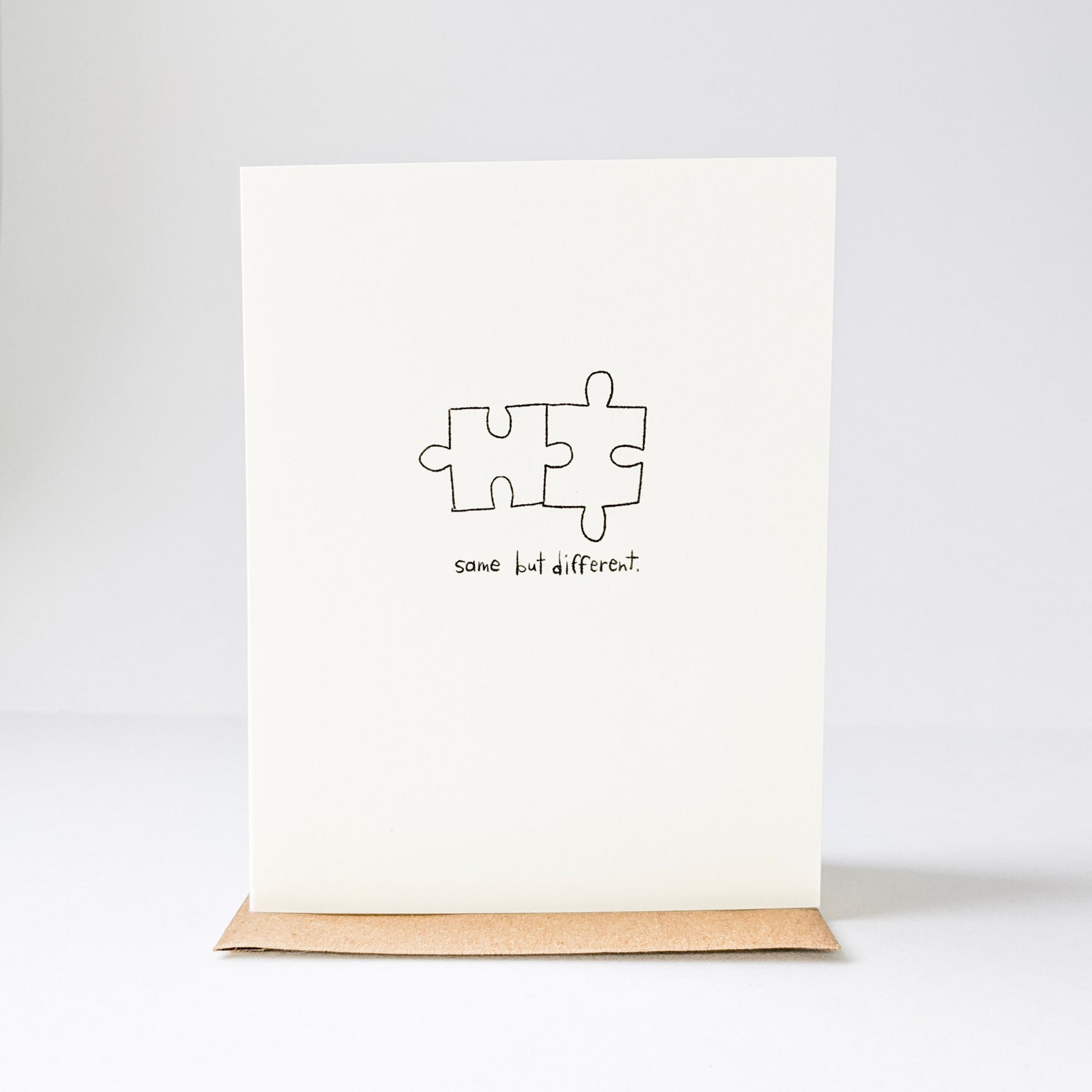 Puzzle Piece Card - Etsy