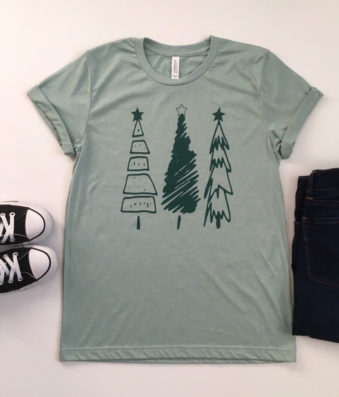 Christmas Shirt. Womens Christmas Shirt. Christmas Tree Tee. Christmas ...