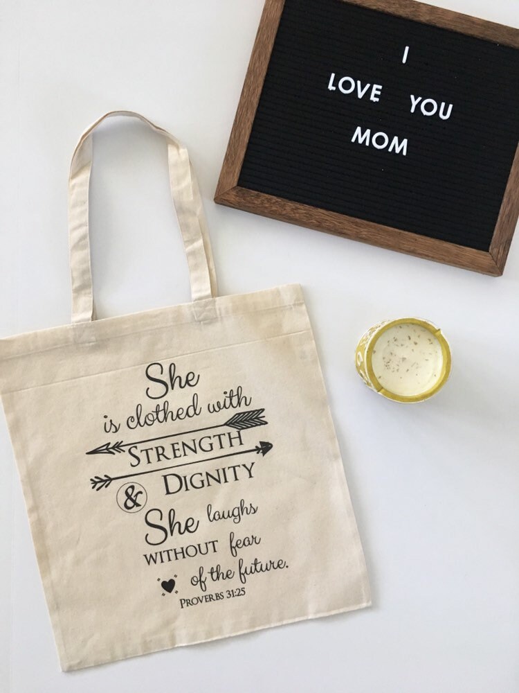 Strength and Dignity Tote. Mother's Day Gift. Tote Bag. Bag. Tote Bags ...