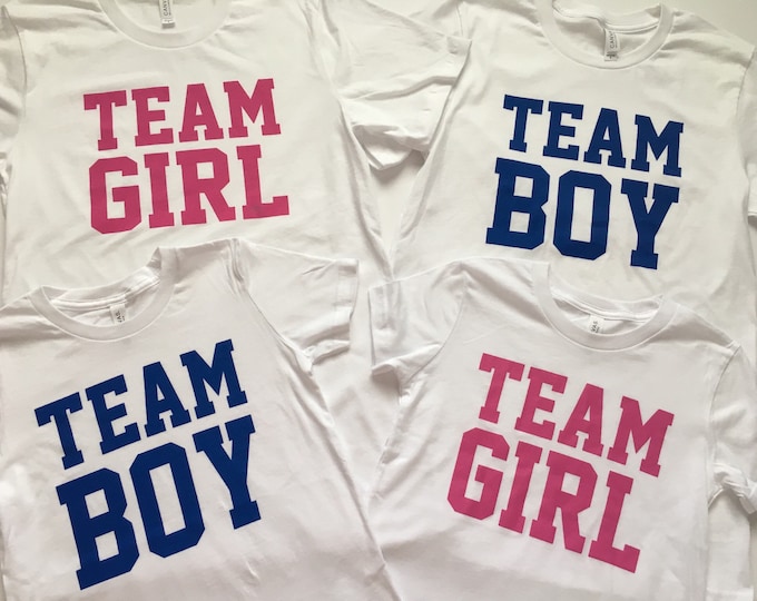 ONE Gender Reveal Shirt. Team Boy Team Girl. Gender Reveal Baseball ...