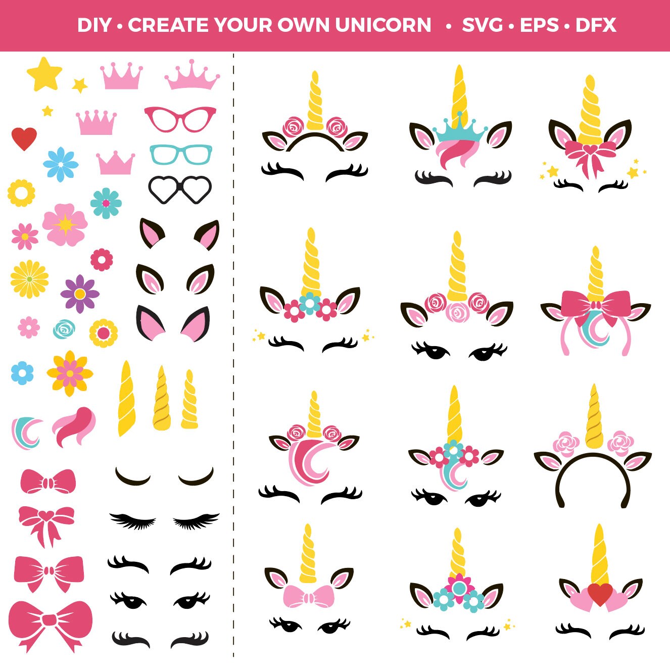 Unicornio SVG. Fiesta de unicornio. Descarga instantánea de | Etsy