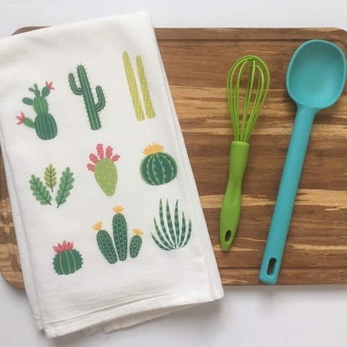 Cactus Tea Towel. Flour Sack Towels. Farmhouse Decor. Tea - Etsy