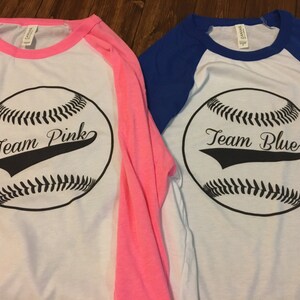 Gender Reveal Shirt. Gender Reveal Baseball. Gender Reveal. Team Pink ...