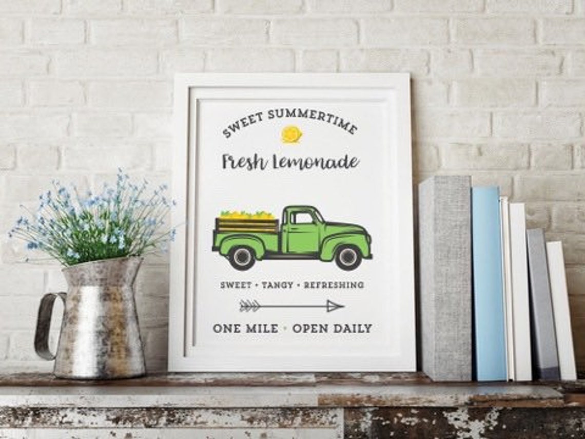 Farmhouse Lemon Decor. Lemon Truck Svg. Vintage Truck Decor. - Etsy