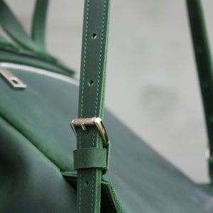 Green Backpack Woman iPad Backpack Small Leather Rucksack Minimalist ...