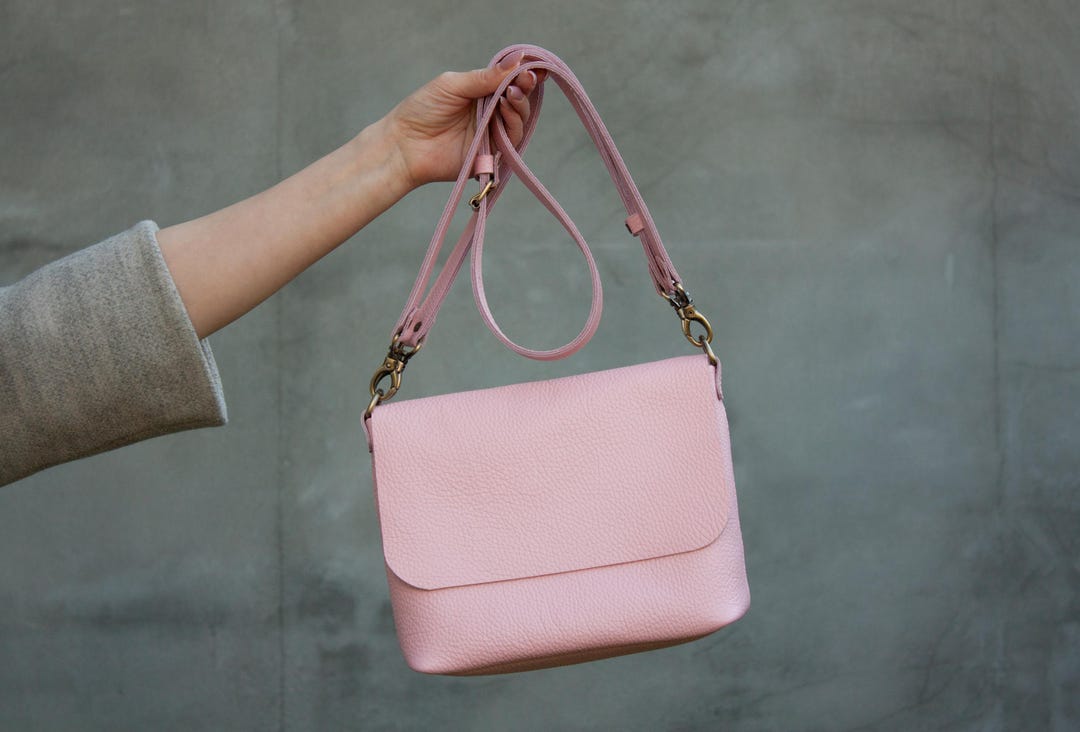 Women Light Pink Purse Minimalist Crossbody Bag Wife Gift Idea Basic ...