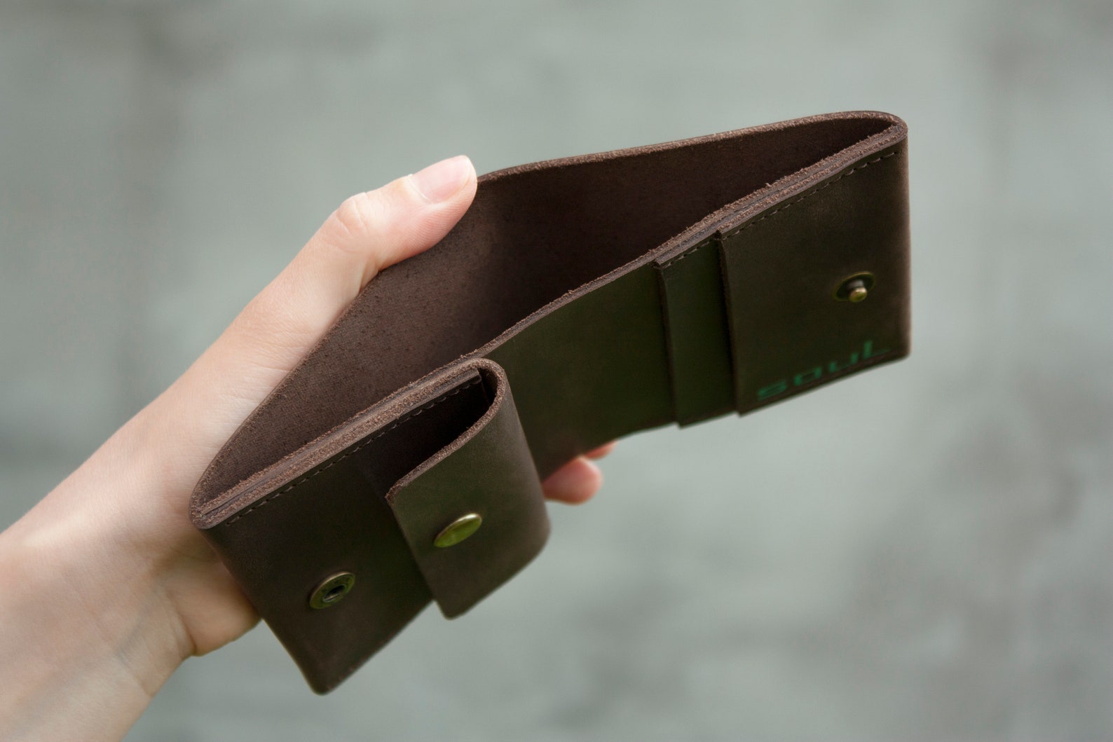 Women Wallet With Hummingbird Bird in Flight Brown Leather Bifold Mini ...