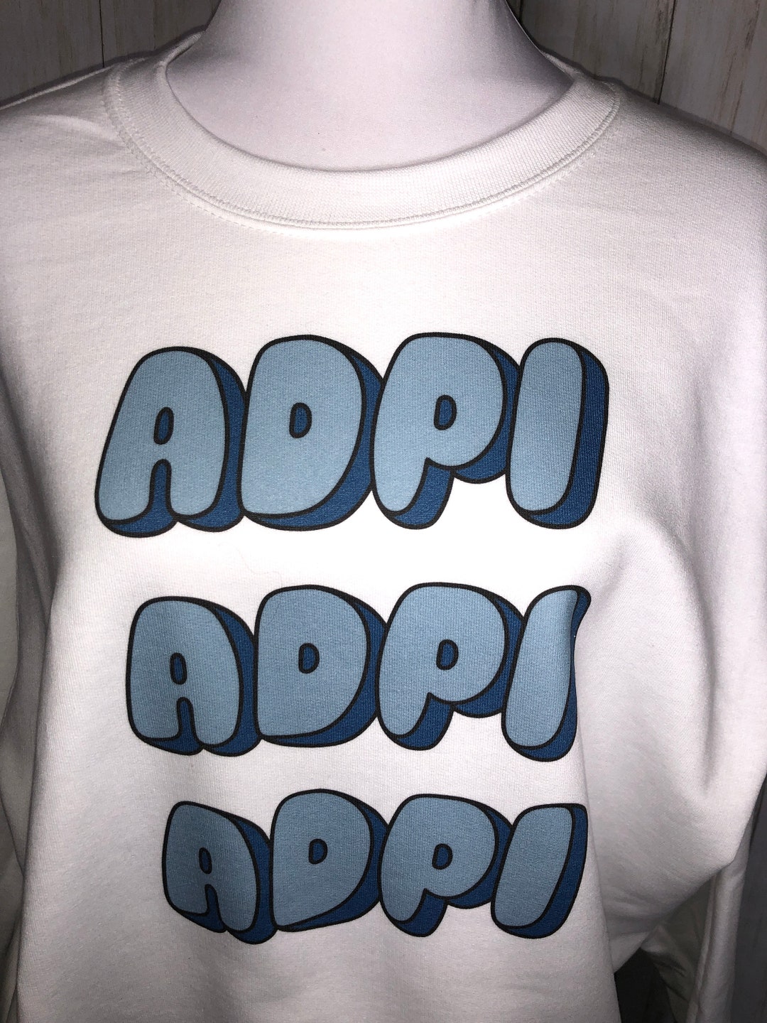 ADPI Bubble Letter Sweatshirt-last 1 Size Medium - Etsy