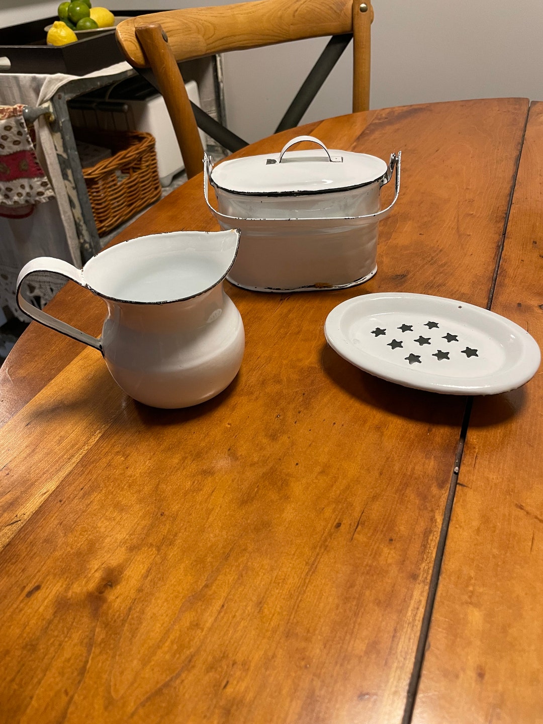 Vintage Enamelware Set - Etsy