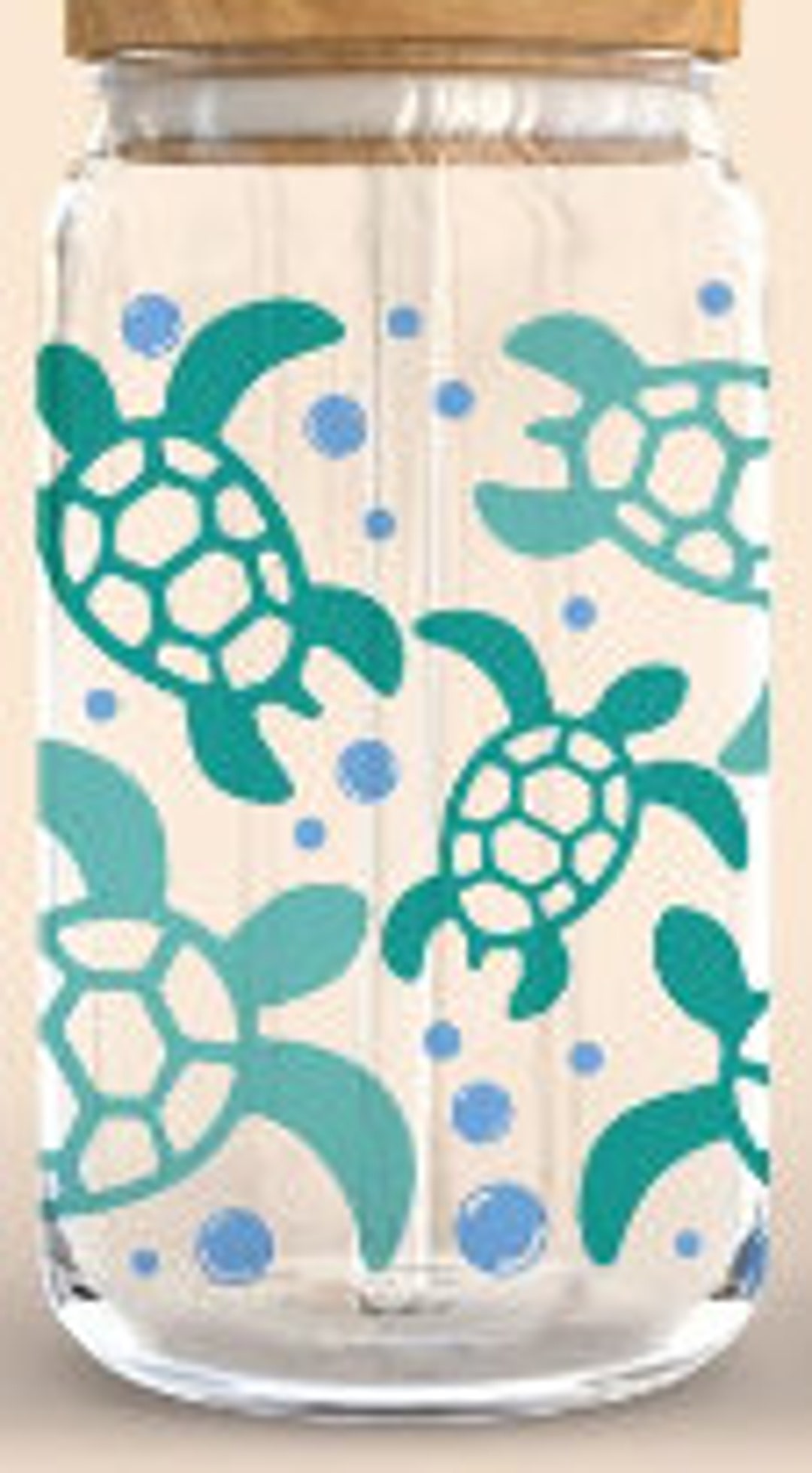 Sea Turtle Libby Glass Cup, Water, Iced Coffee, Any Beverage of Your ...