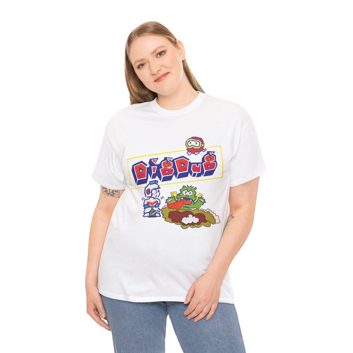 Retro 80s Dig Dug Video Game Style Unisex Heavy Cotton Tee, Digdug T ...
