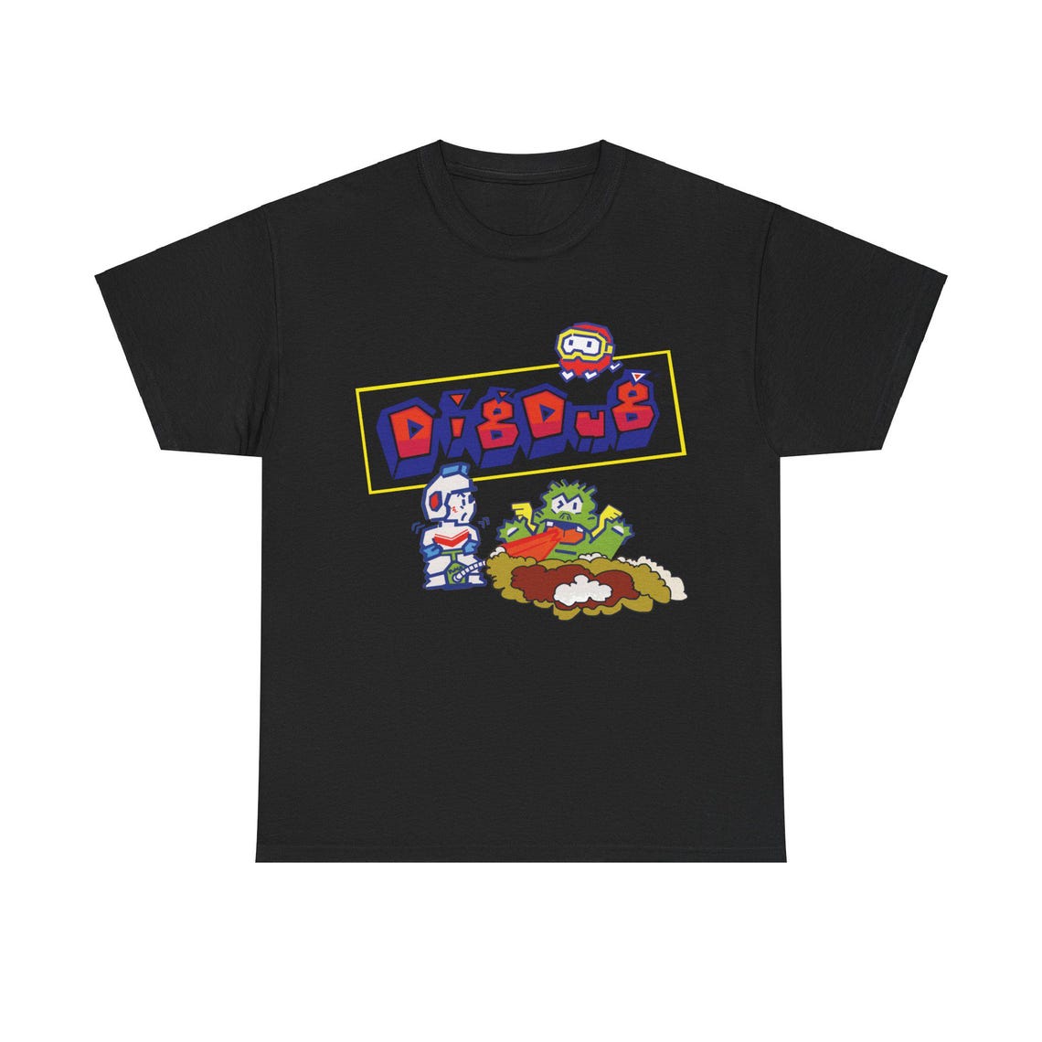 Retro 80s Dig Dug Video Game Style Unisex Heavy Cotton Tee, Digdug T ...